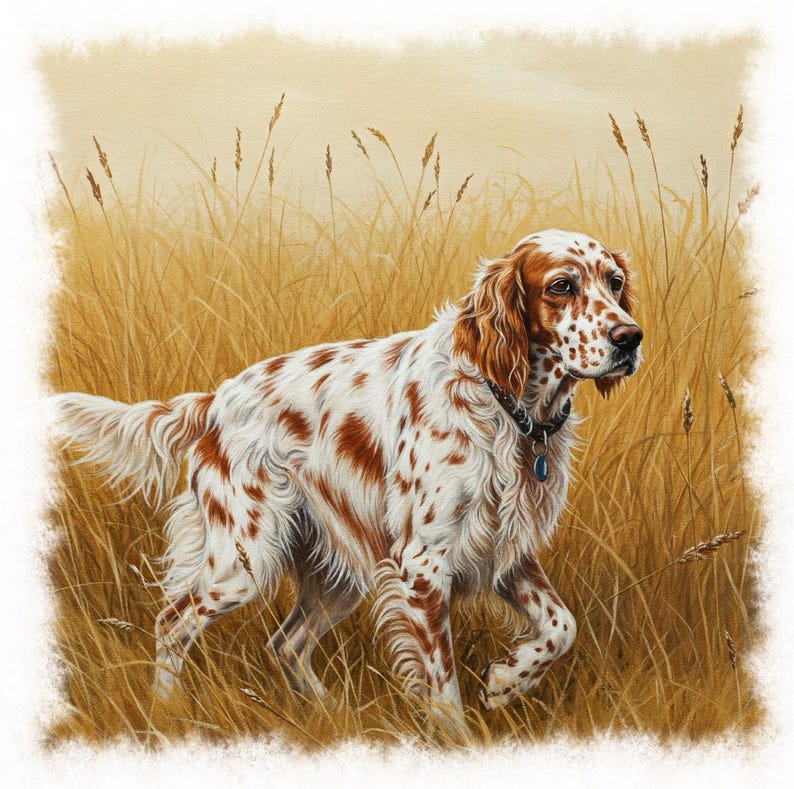 DIGITAL DOWNLOAD of English Setter Walking Through Grass Field. - Etsy