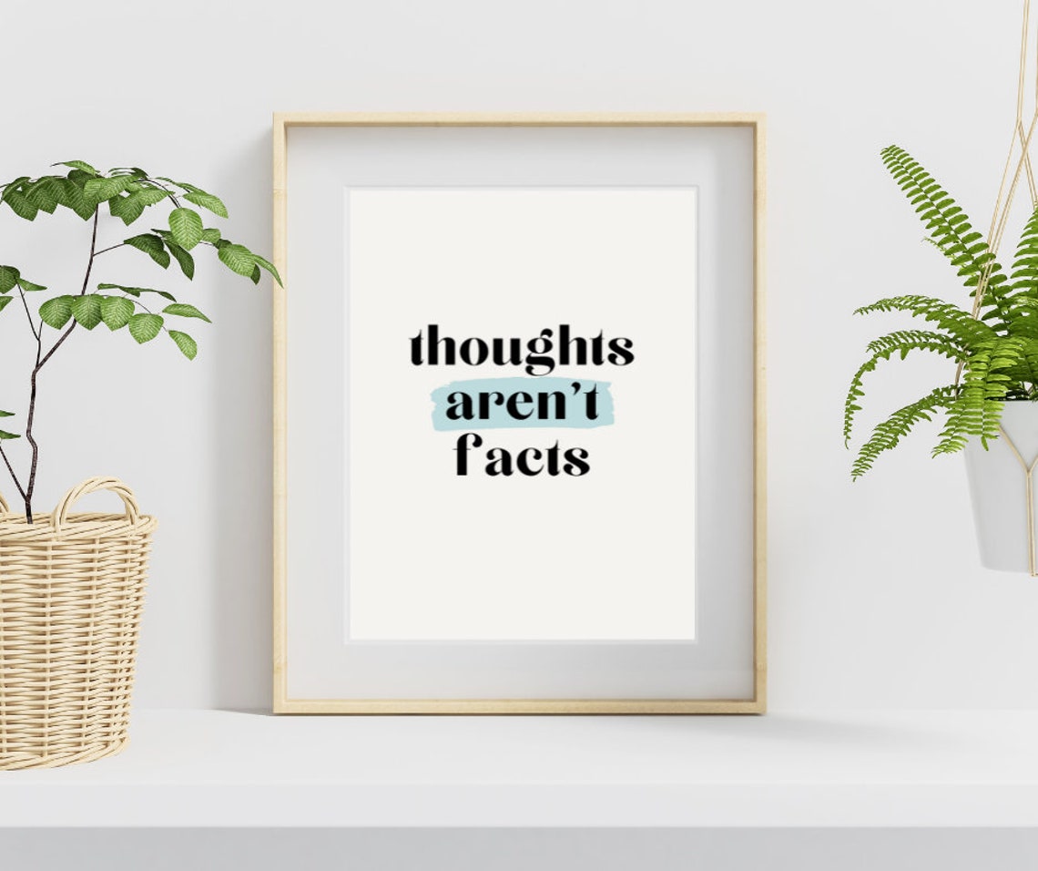 Thoughts Are Not Facts Print Mental Health Poster Anxiety - Etsy UK
