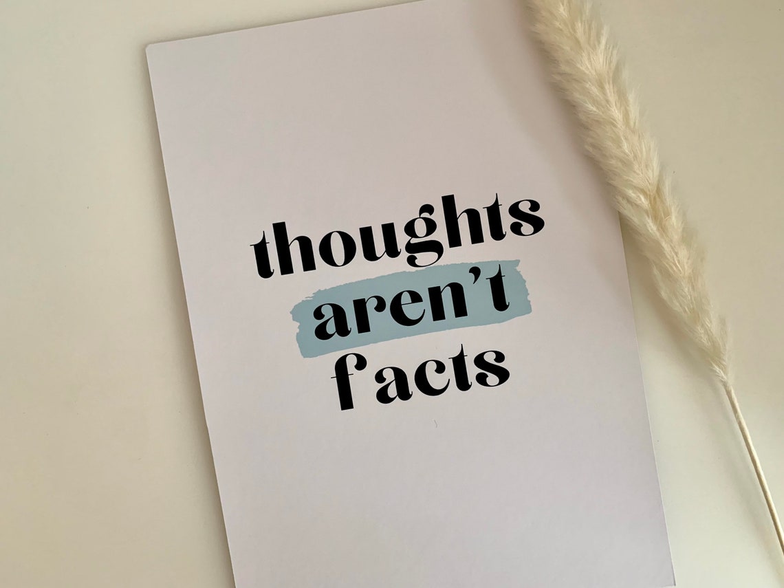 Thoughts Are Not Facts Print Mental Health Poster Anxiety - Etsy UK