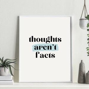 Thoughts Are Not Facts Print Mental Health Poster Anxiety - Etsy UK