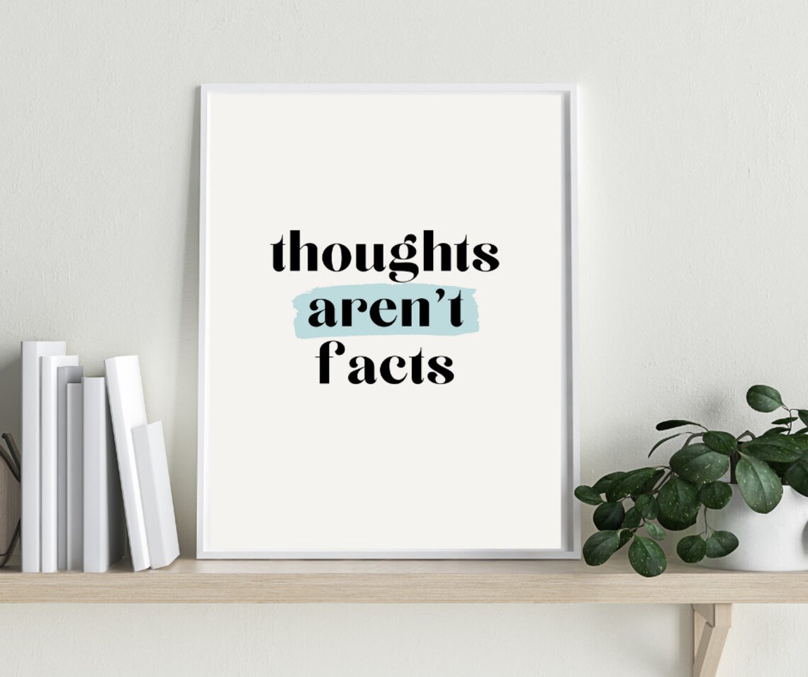 Thoughts Are Not Facts Print Mental Health Poster Anxiety - Etsy UK