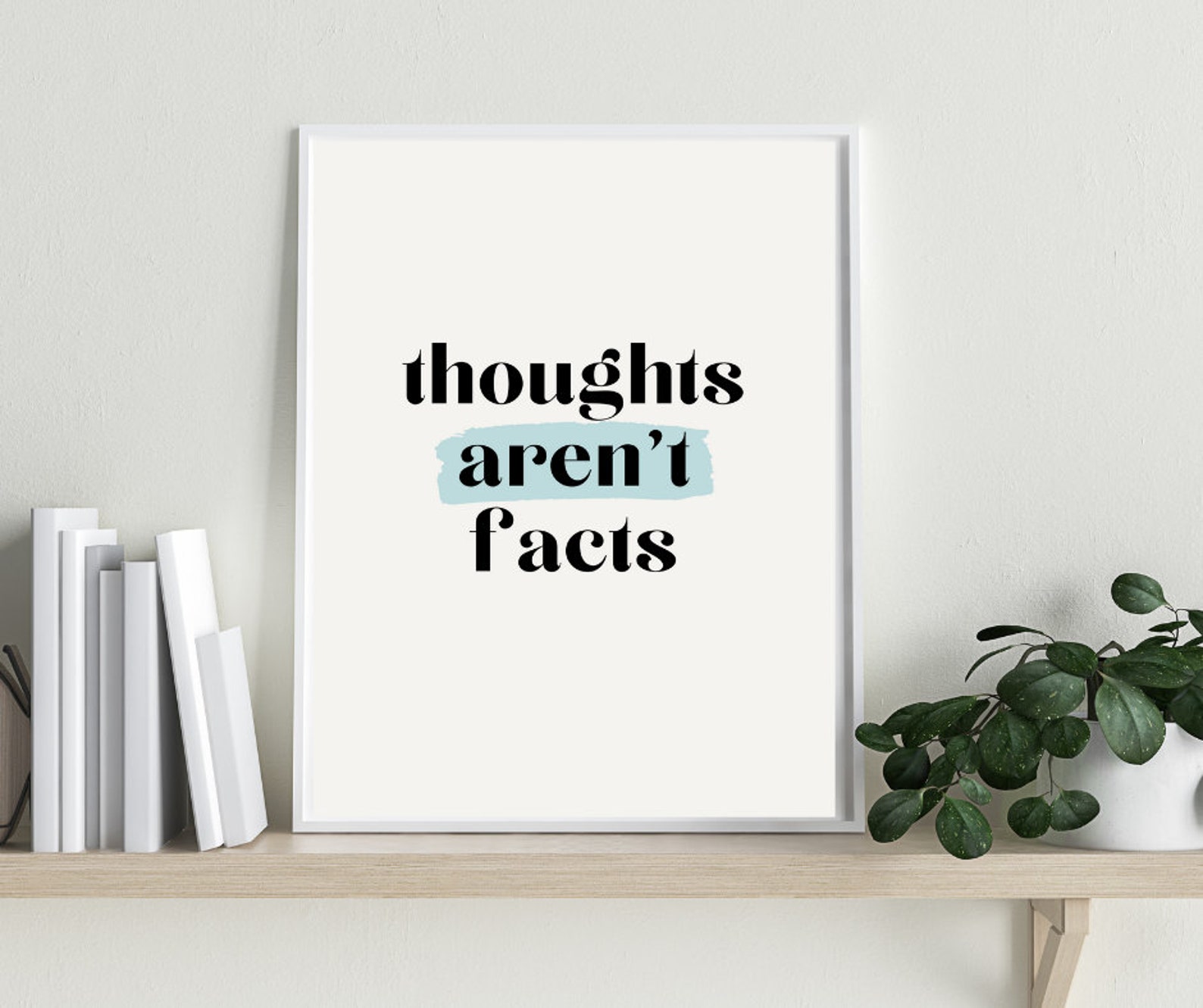 Thoughts Are Not Facts Print Mental Health Poster Anxiety - Etsy UK
