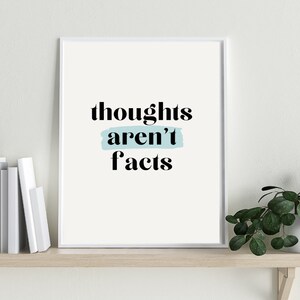 Thoughts Are Not Facts Print Mental Health Poster Anxiety - Etsy UK