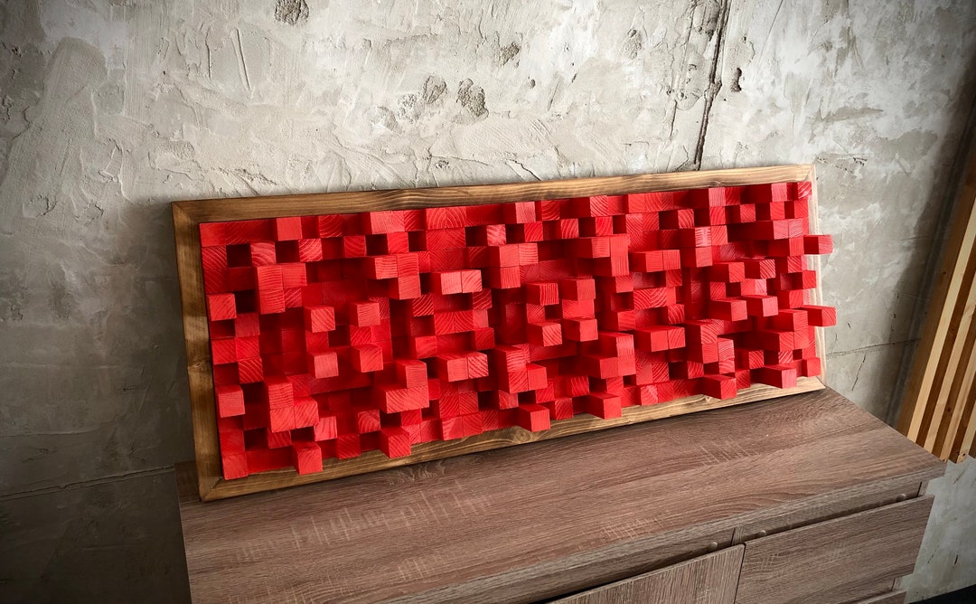 Wood Diffuser, Wood Wall Decor Mosaic, Acoustic Diffuser, Custom ...