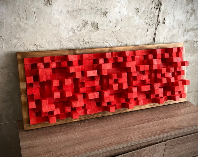 Wood Diffuser, Wood Wall Decor Mosaic, Acoustic Diffuser, Custom ...