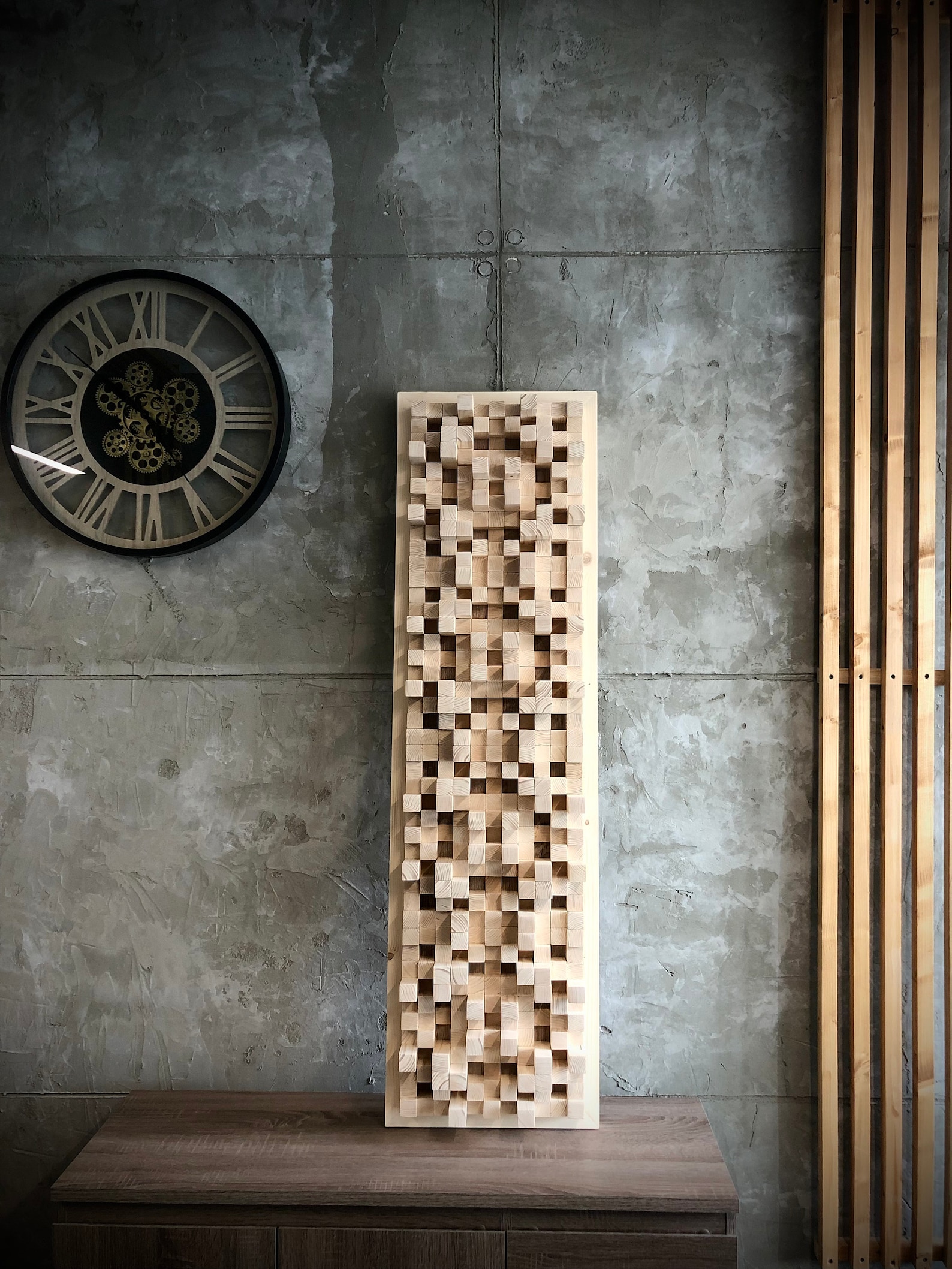 Wood Diffuser, Wood Wall Decor Mosaic, Acoustic Diffuser, Custom ...