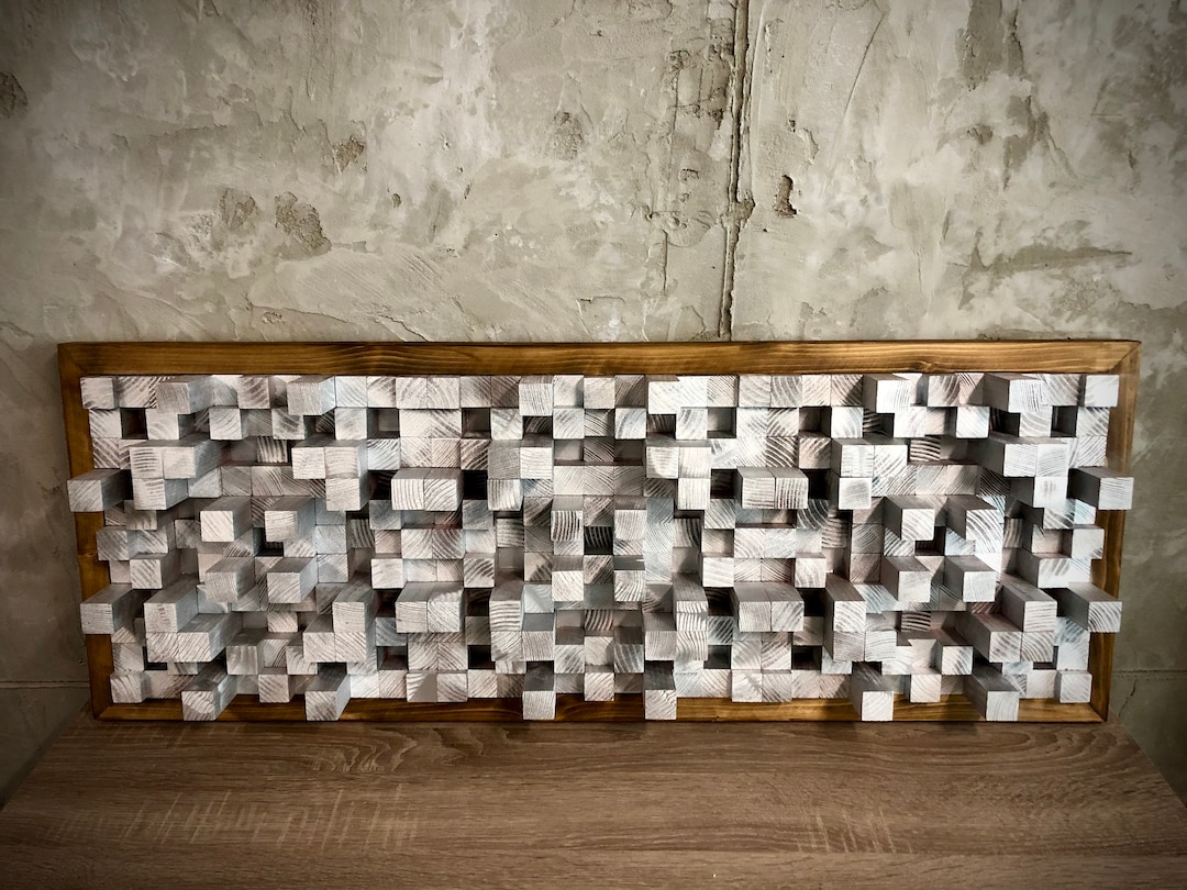 Wood Diffuser, Wood Wall Decor Mosaic, Acoustic Diffuser, Custom ...