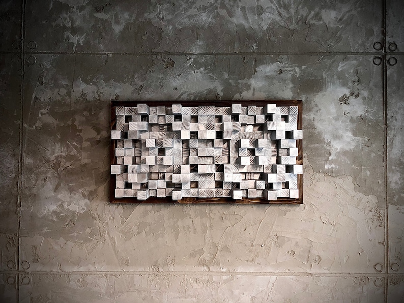 Wood Diffuser, Wood Wall Decor Mosaic, Acoustic Diffuser, Custom ...