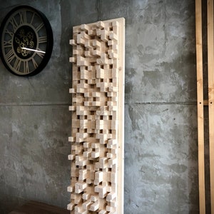 Wood Diffuser, Wood Wall Decor Mosaic, Acoustic Diffuser, Custom ...