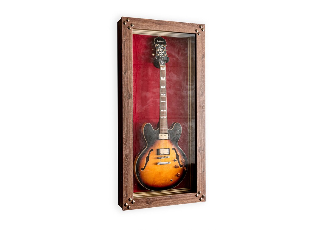 Electric Guitar Display Case Cabinet Wall Rack for Fender, Gibson, PRS ...