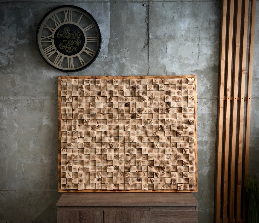 Wood Diffuser, Wood Wall Decor Mosaic, Acoustic Diffuser, Custom ...