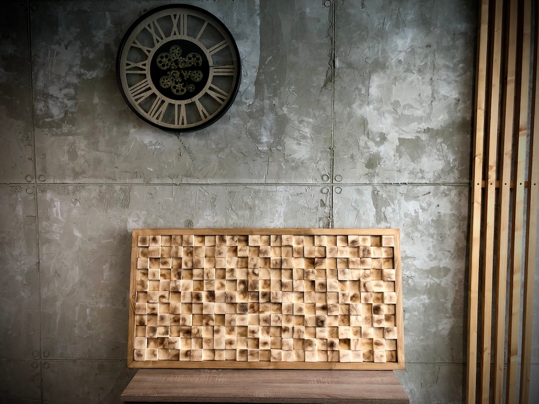 Wood Diffuser, Wood Wall Decor Mosaic, Acoustic Diffuser, Custom ...