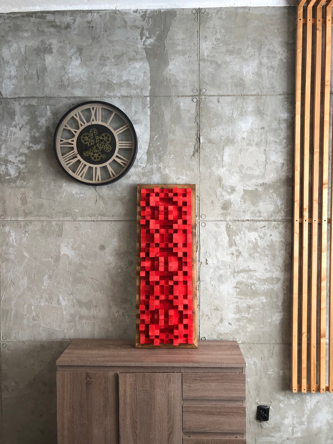 Wood Diffuser, Wood Wall Decor Mosaic, Acoustic Diffuser, Custom ...
