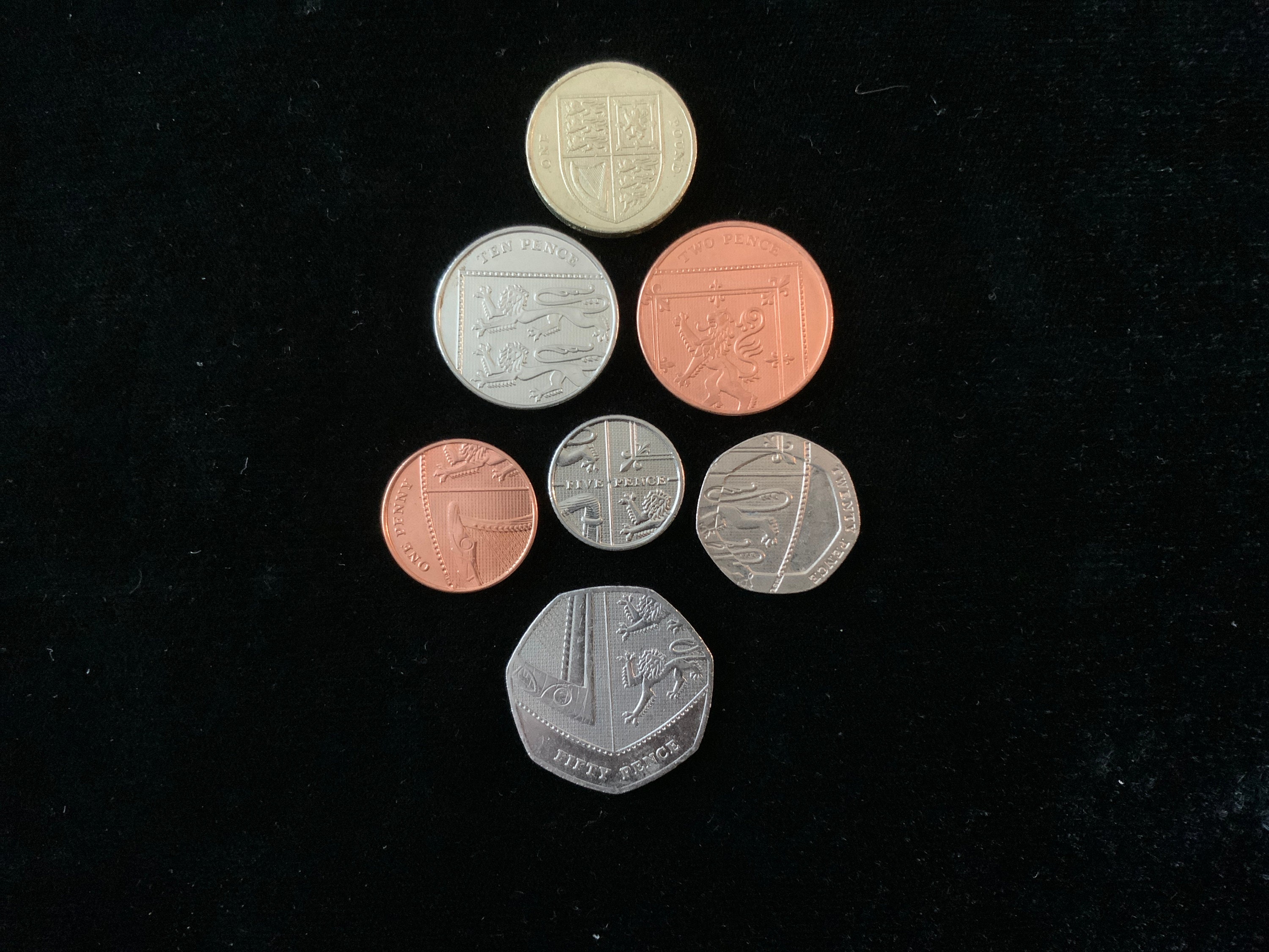 British UK Pound & 50 20 10 5 2 1p Pence Coin Set Making Up | Etsy