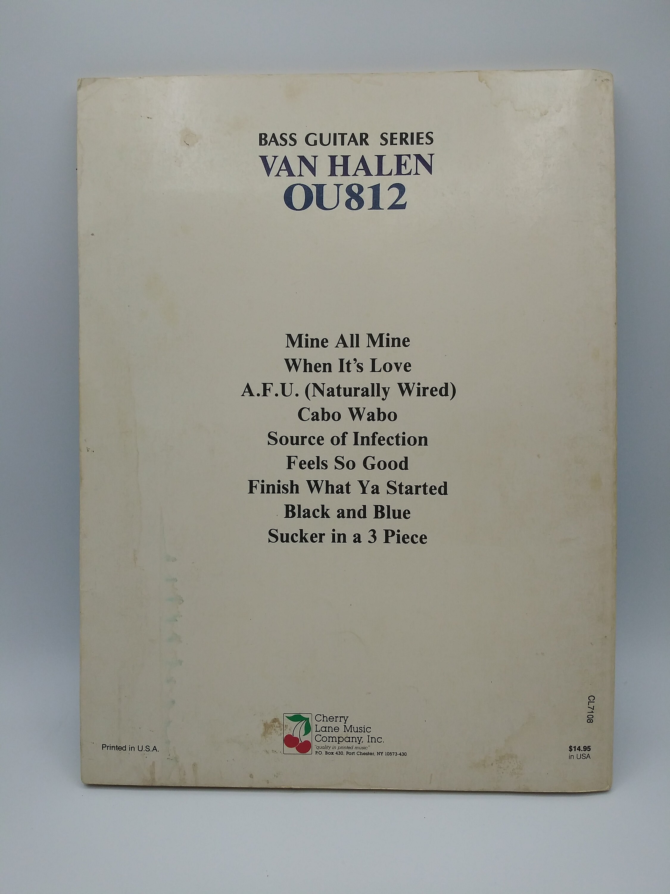 Van Halen Bass Guitar Tablature Music Book for OU812 by Cherry Lane ...