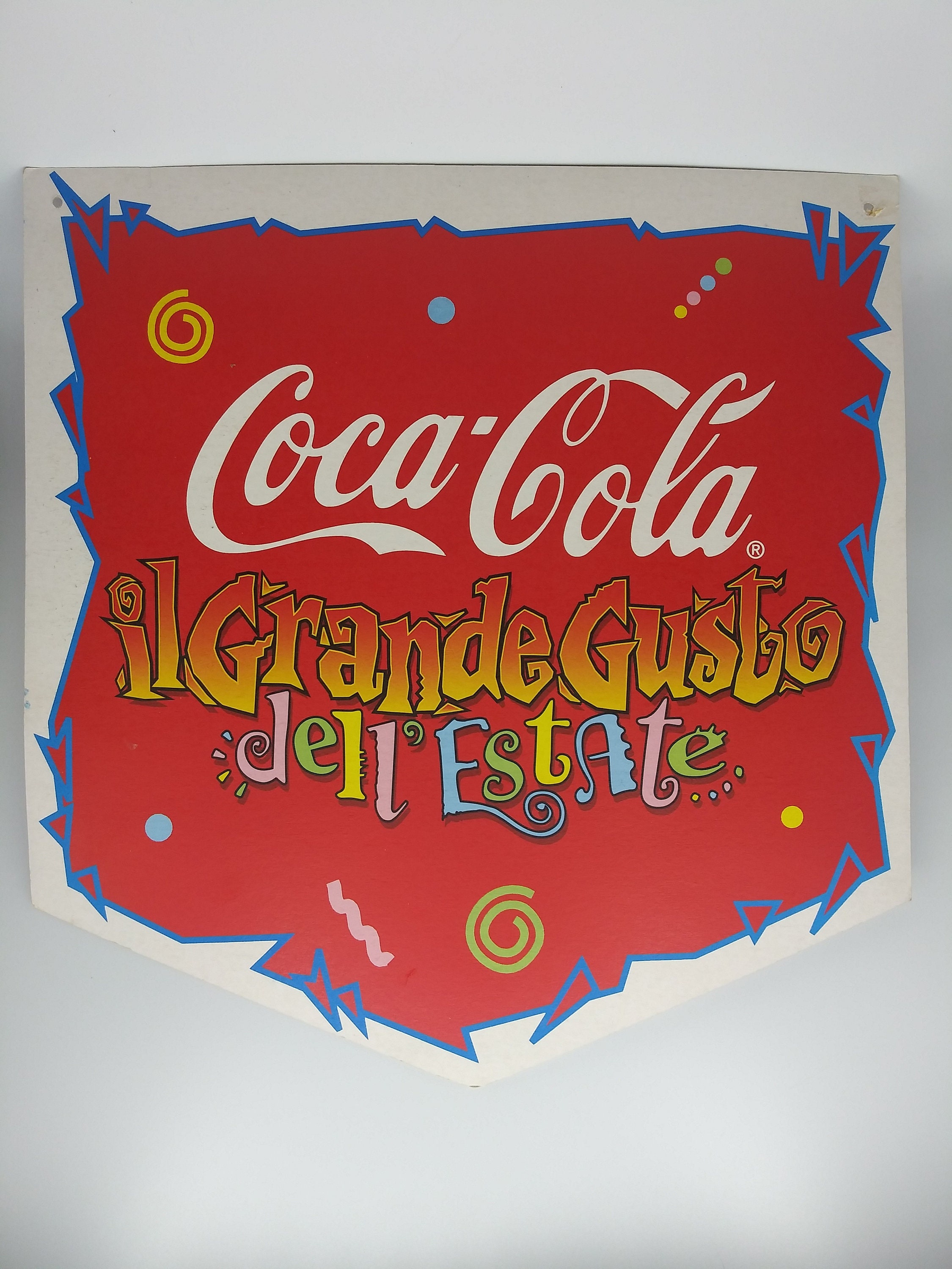 Coca-cola Coke Cardboard Sign 2 Sided il Grande Gusto - Etsy