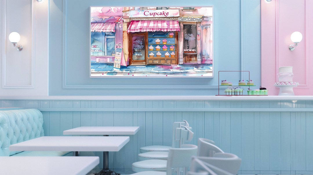 3 Cupcake Store Front Illustration - Store Front Wall Art - Decorations ...