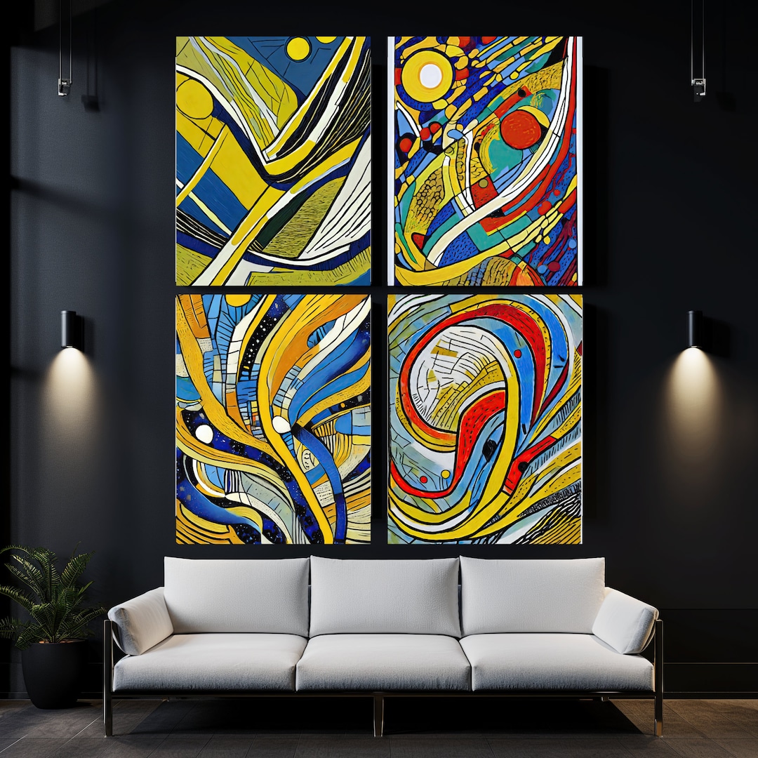 4 Neo Expressionism Digital Painting Colorful Expressionism Wall Art ...