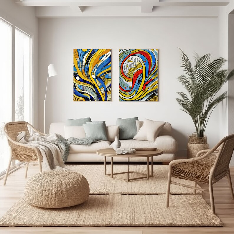 4 Neo Expressionism Digital Painting Colorful Expressionism Wall Art ...