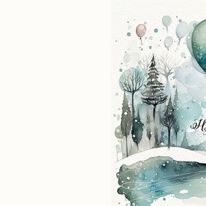 Winter Themed Birthday Card - Printable Birthday Card - Happy Birthday ...