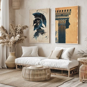 Ancient Greece Wall Art - 3 Digital Greece Painting - Abstract Ancient ...