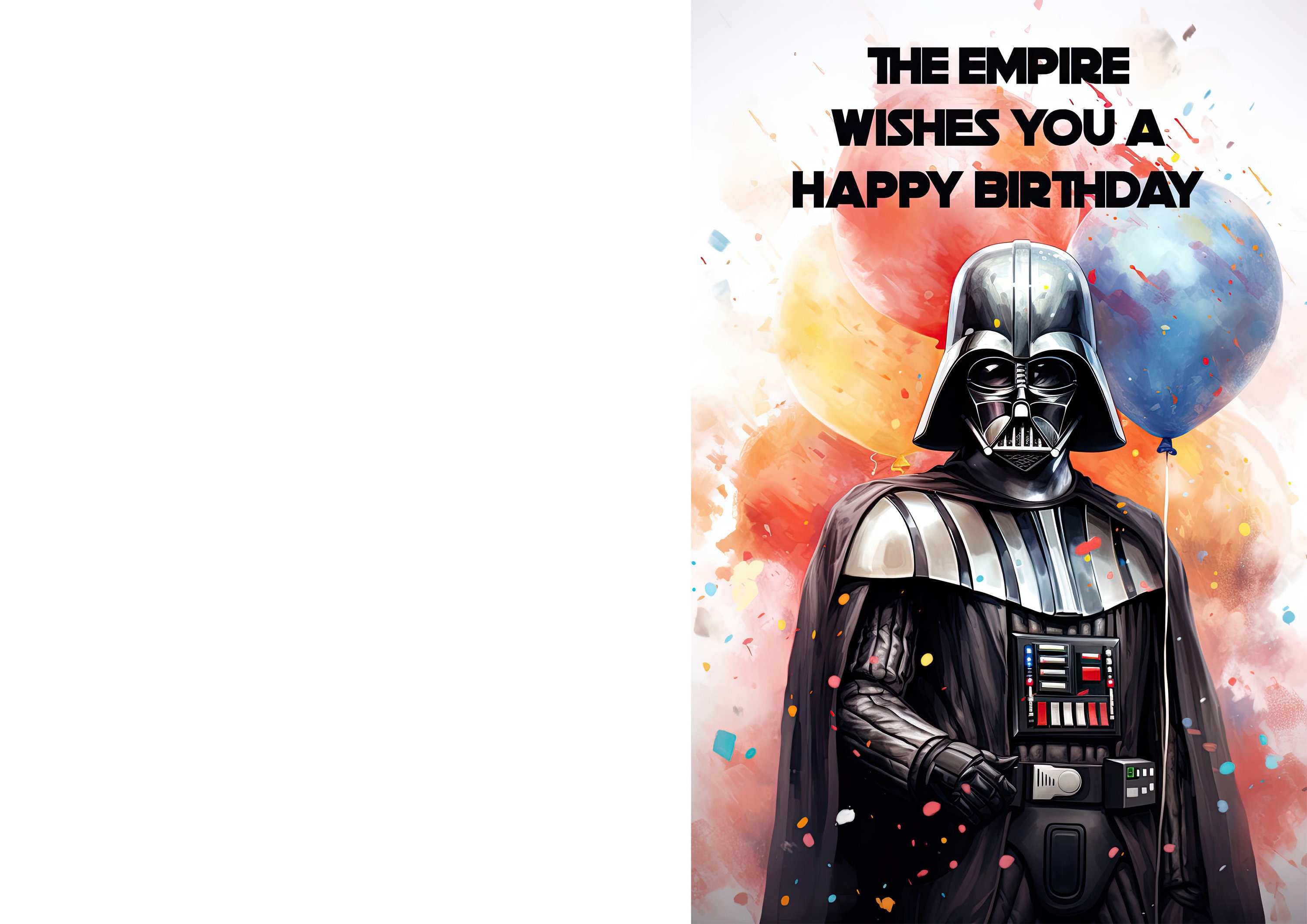 Darth Vader Themed Birthday Card - Printable Star Wars Greeting Card ...