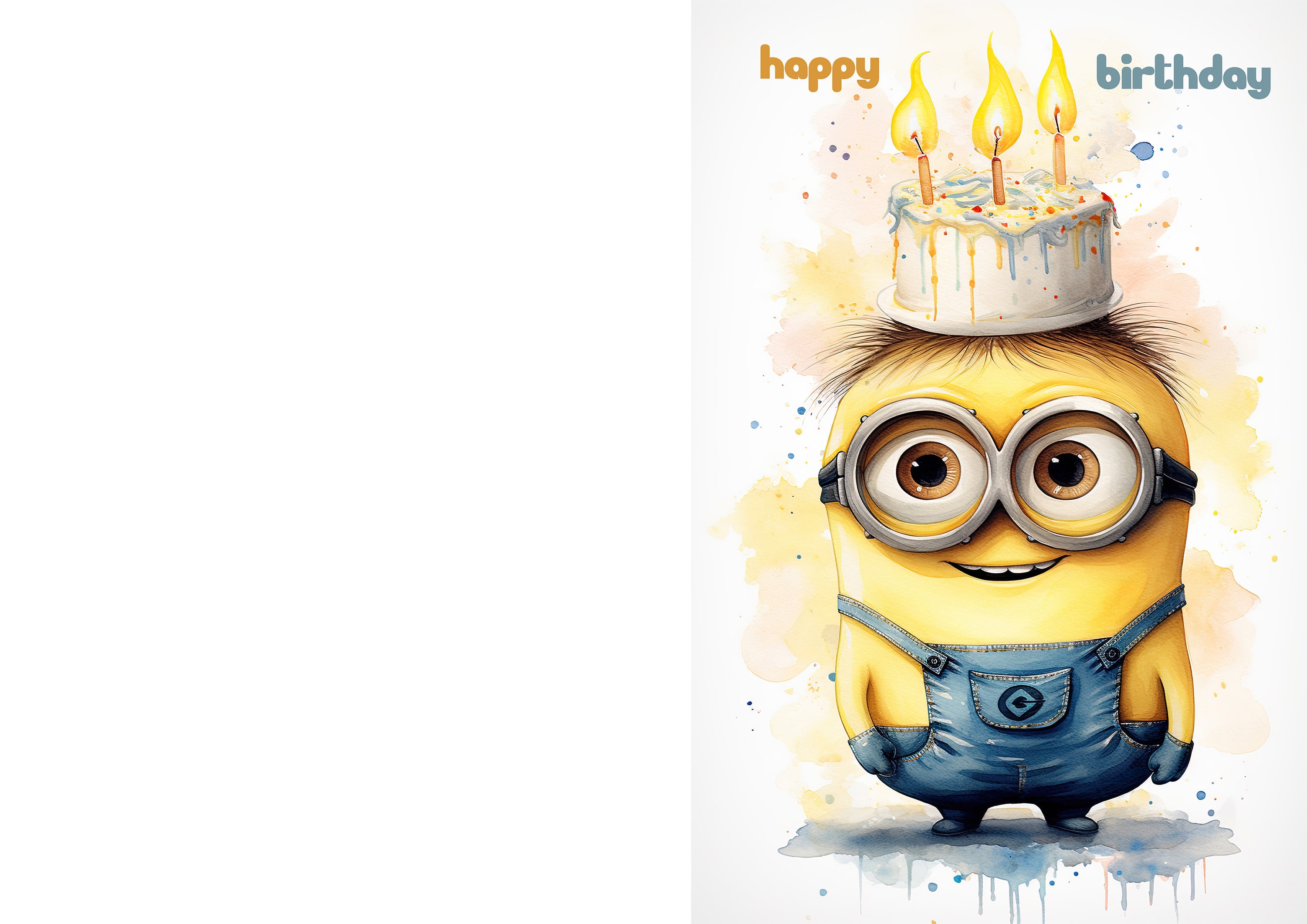 Minions Themed Birthday Card Printable Minions Greeting Card Print at ...