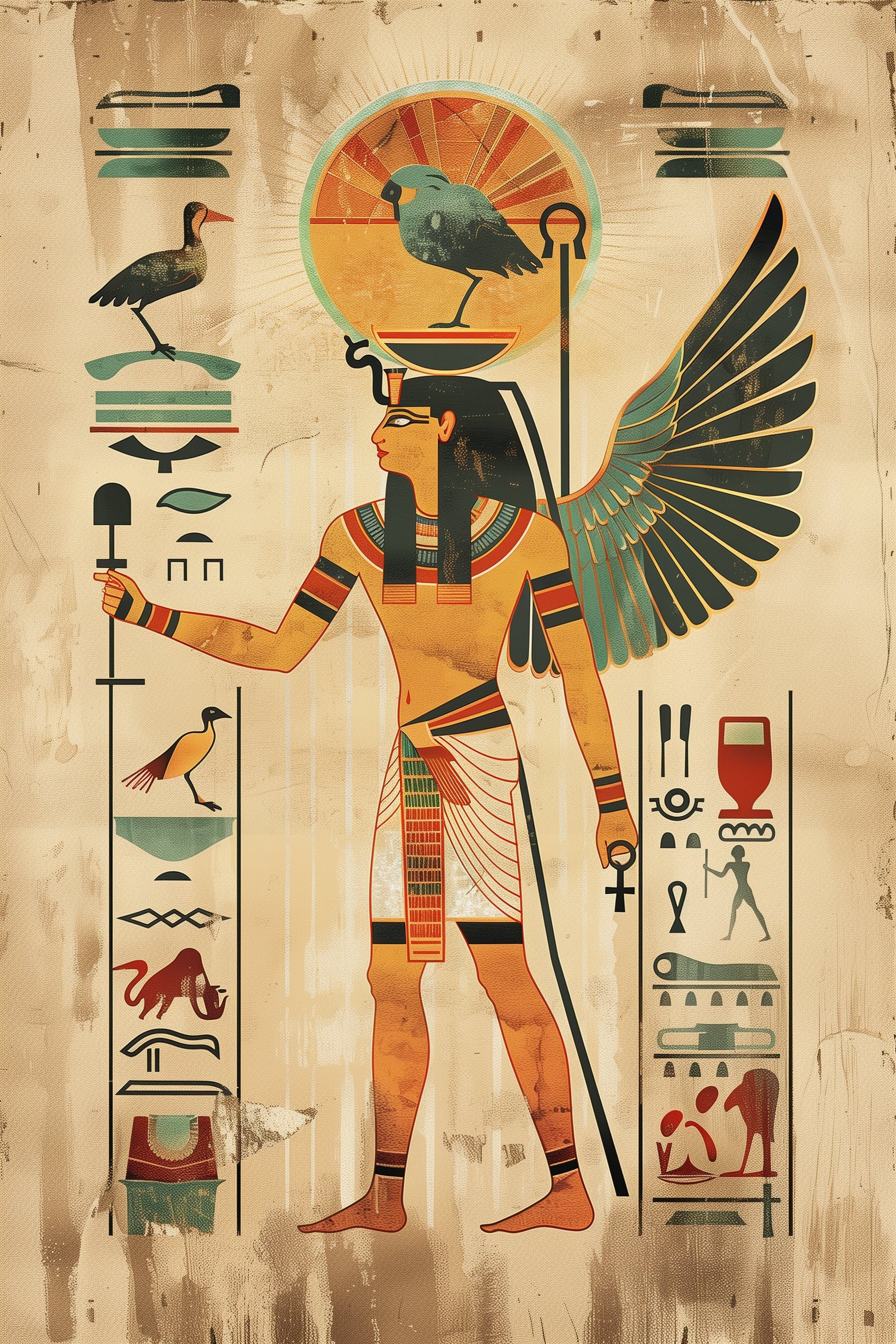 Ancient Egypt Wall Art 3 Digital Egypt Painting Abstract Ancient Egypt ...