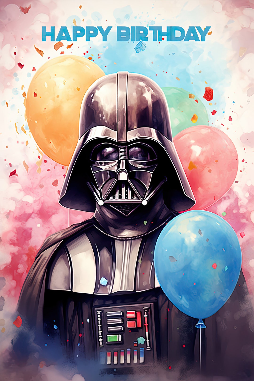 Darth Vader Themed Birthday Card Printable Star Wars Greeting Card ...