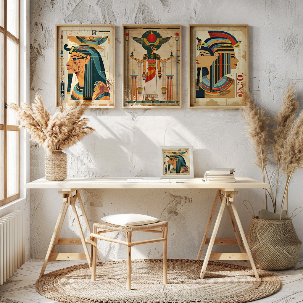 Ancient Egypt Wall Art 3 Digital Egypt Painting Abstract Ancient Egypt ...