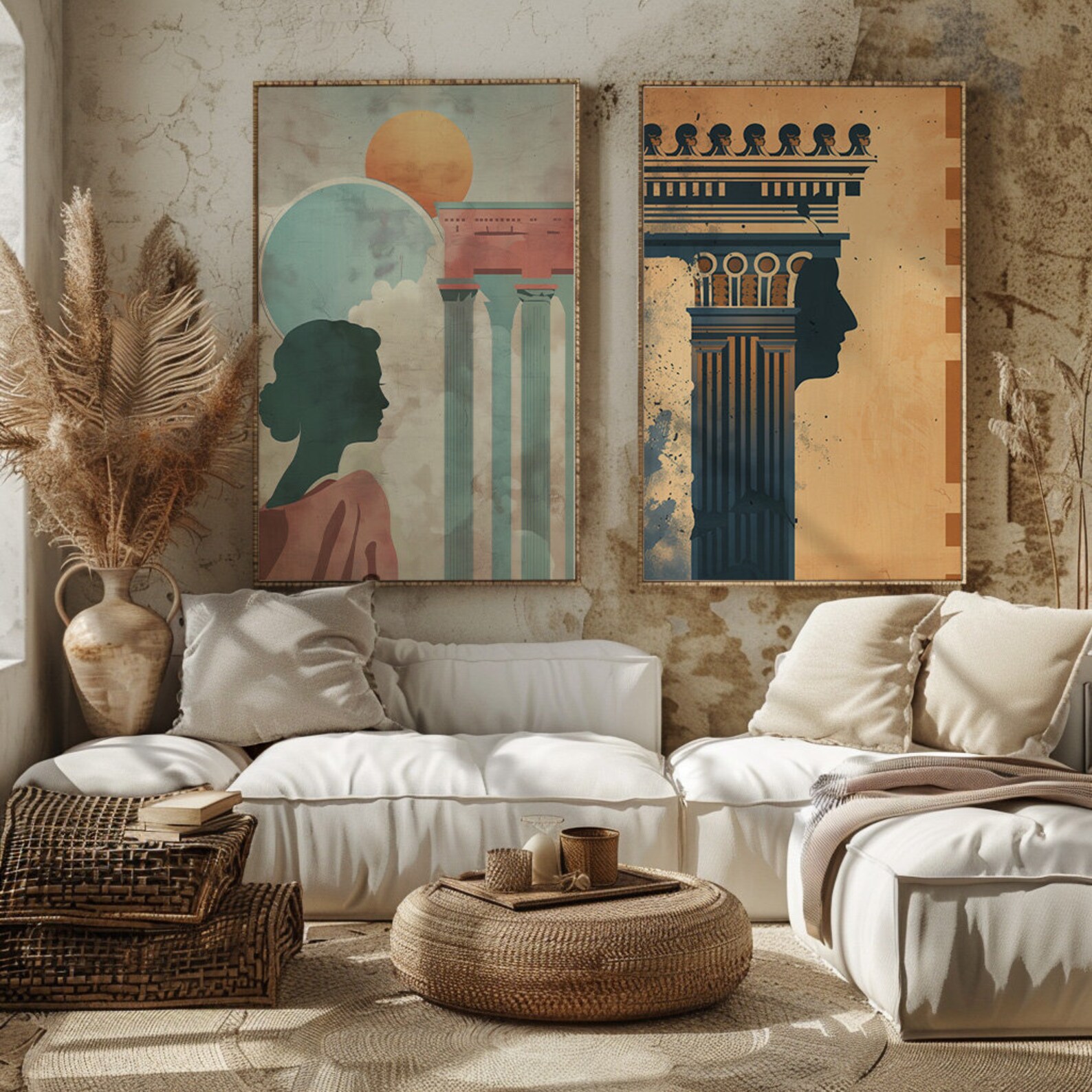 Ancient Greece Wall Art - 3 Digital Greece Painting - Abstract Ancient ...