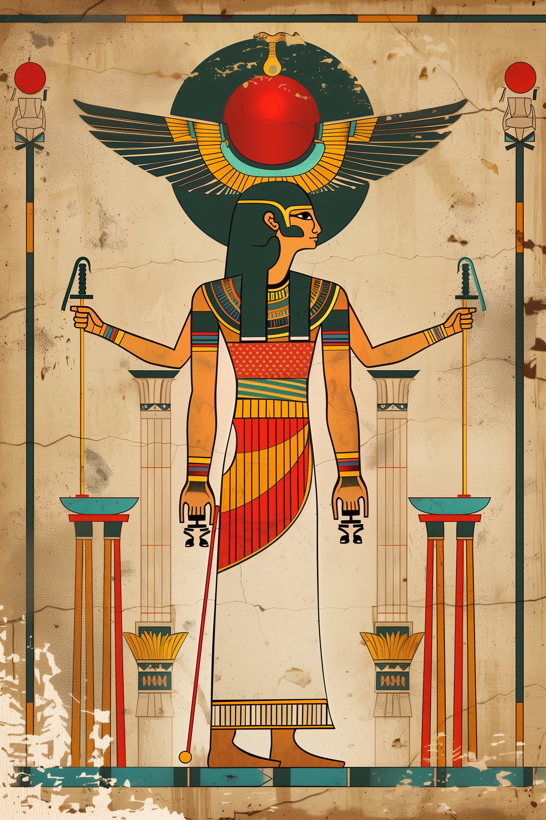 Ancient Egypt Wall Art 3 Digital Egypt Painting Abstract Ancient Egypt ...