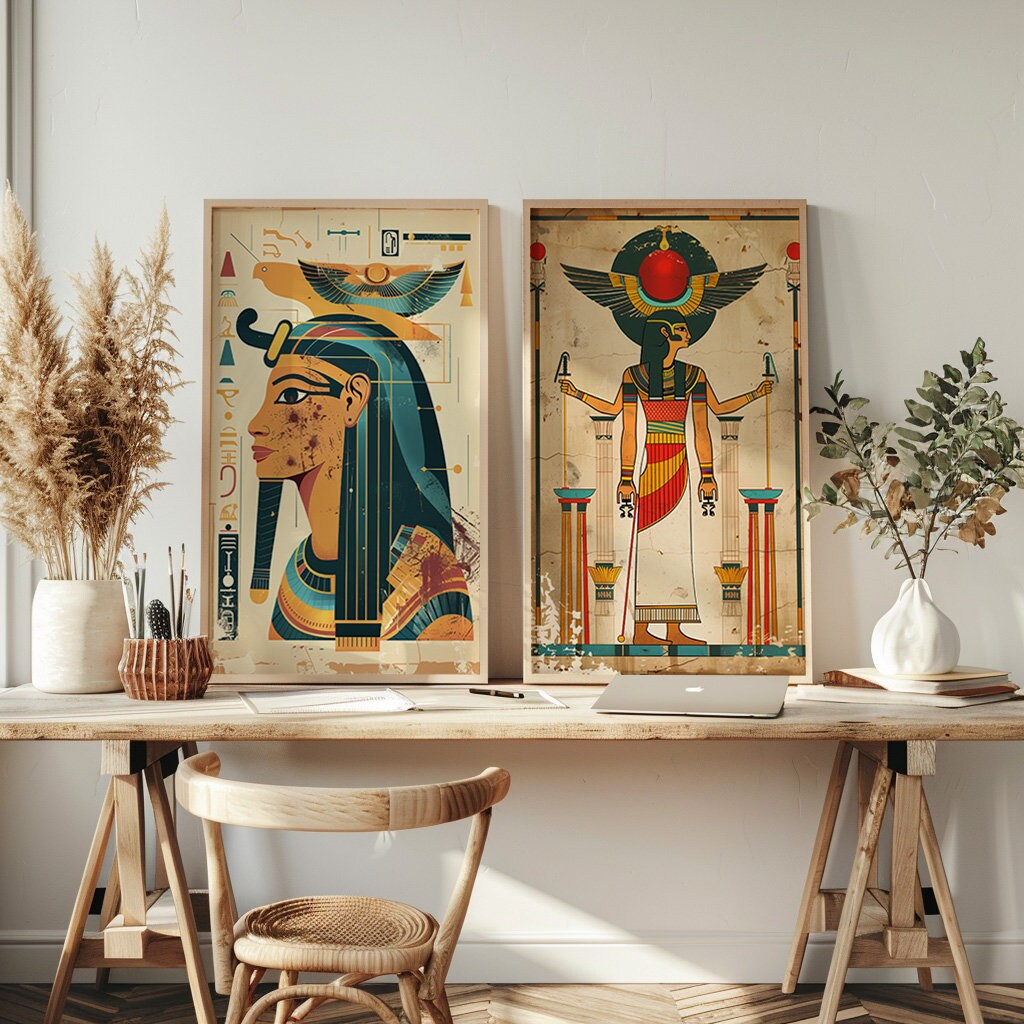 Ancient Egypt Wall Art 3 Digital Egypt Painting Abstract Ancient Egypt ...