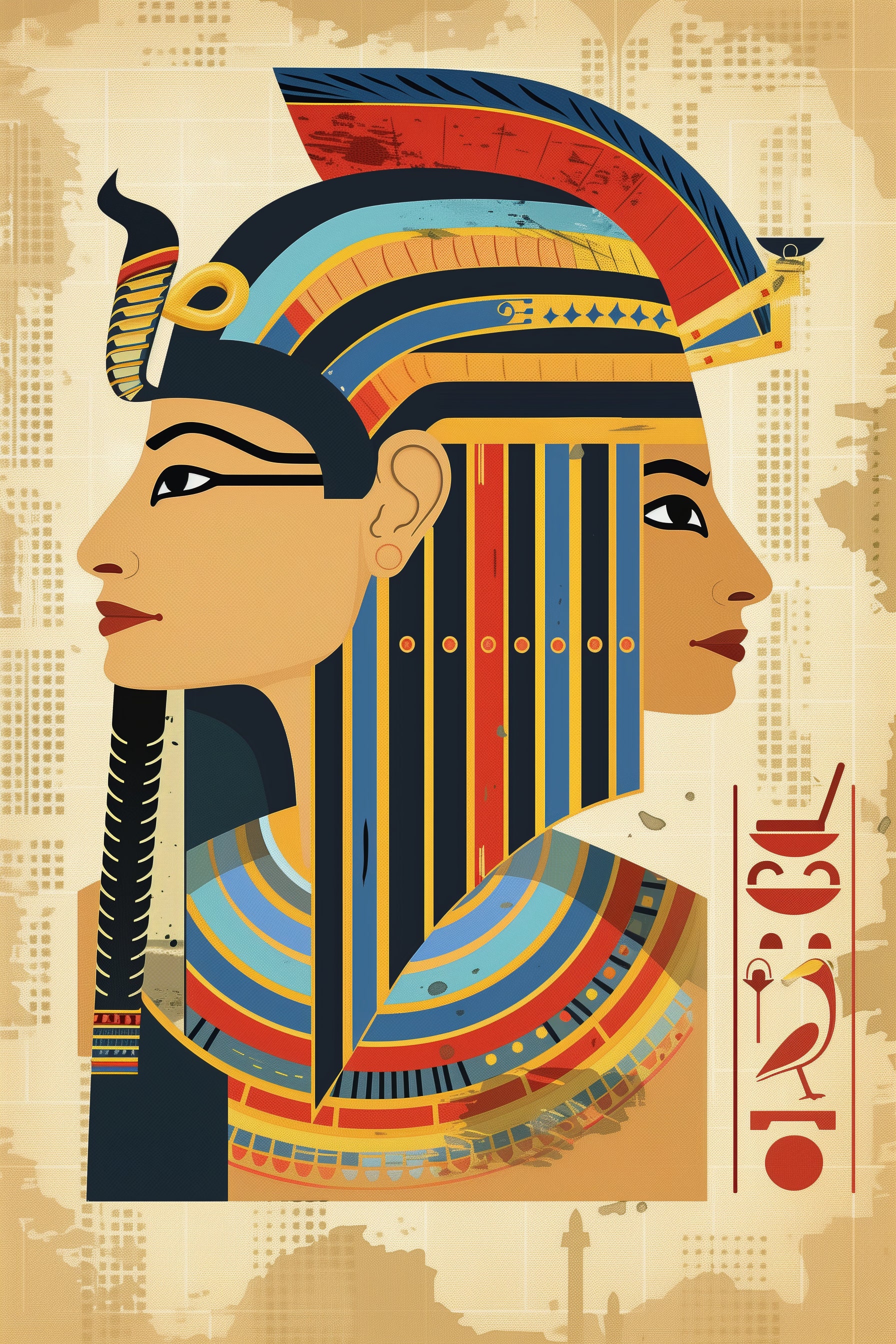 Ancient Egypt Wall Art 3 Digital Egypt Painting Abstract Ancient Egypt Wall Deco - Etsy