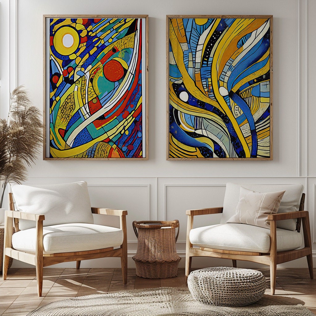 4 Neo Expressionism Digital Painting Colorful Expressionism Wall Art ...