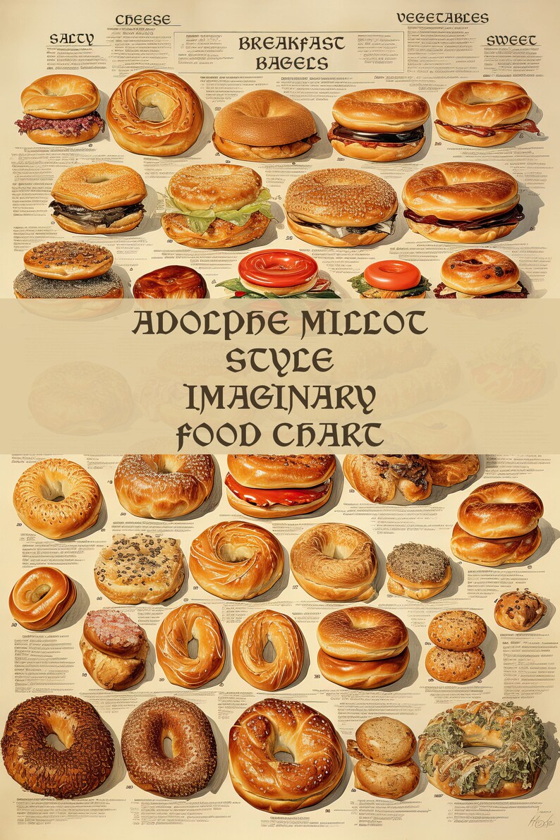 Adolphe Millot Bagels, Imaginary Adolphe Millot Bagels Chart, Print at ...