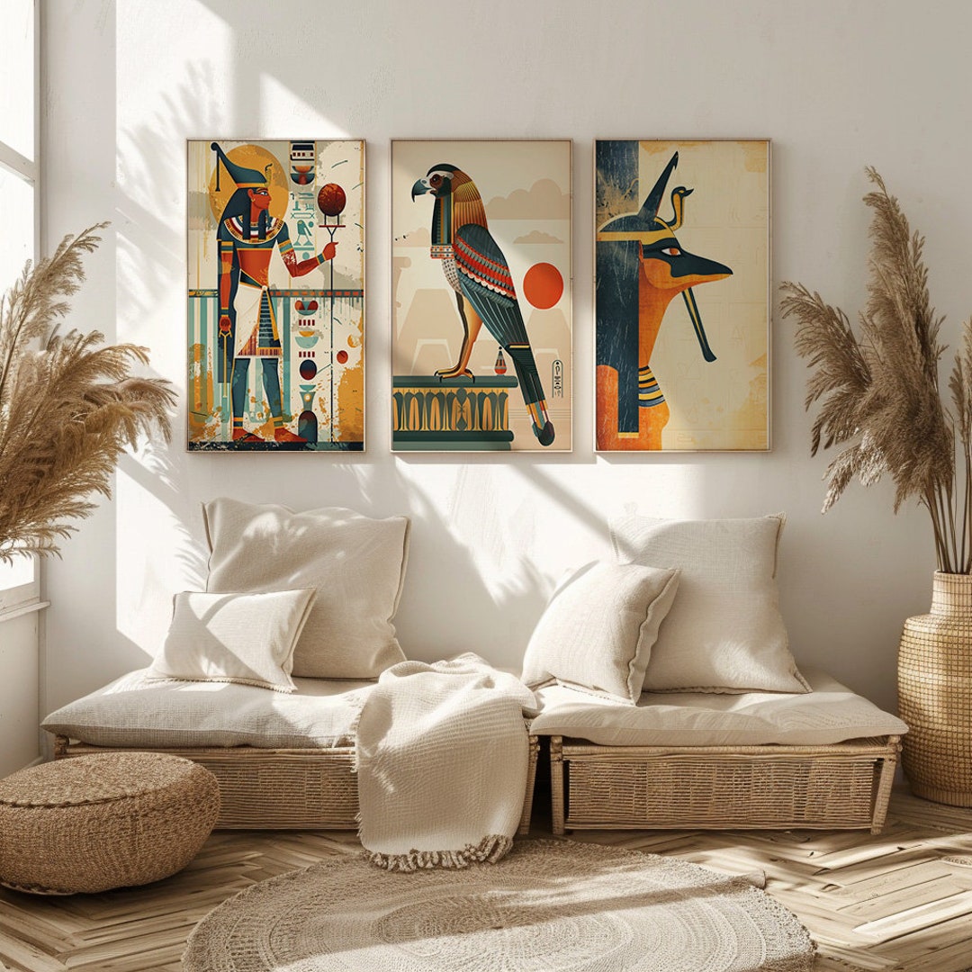 Ancient Egypt Wall Art 3 Digital Egypt Painting Abstract Ancient Egypt ...