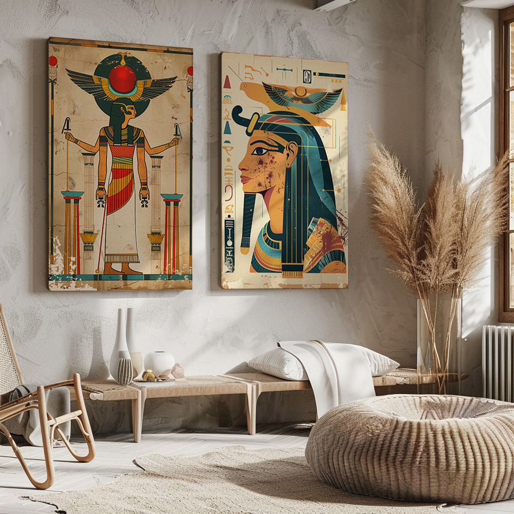 Ancient Egypt Wall Art 3 Digital Egypt Painting Abstract Ancient Egypt ...