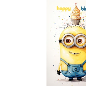 Minions Themed Birthday Card - Printable Minions Greeting Card - Print ...