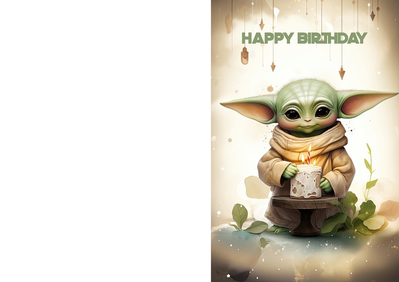 Mandalorian Themed Birthday Card - Printable Star Wars Greeting Card ...
