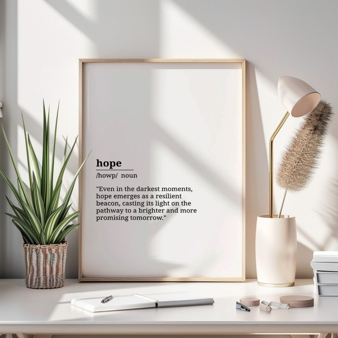 Hope Definition Digital Wall Art, Inspiring Quote, Digital Dream Wall ...