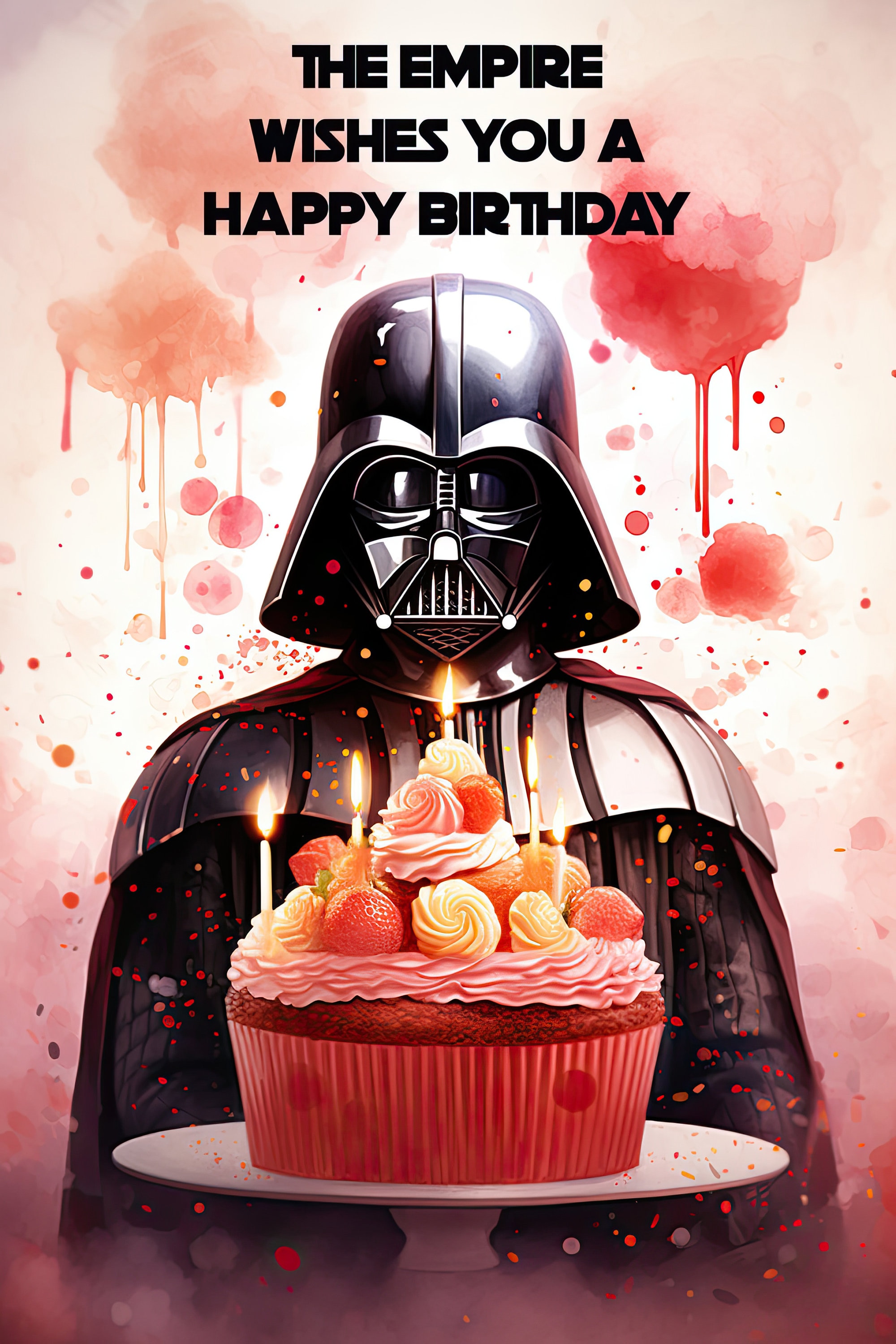 Darth Vader Themed Birthday Card Printable Star Wars Greeting Card ...