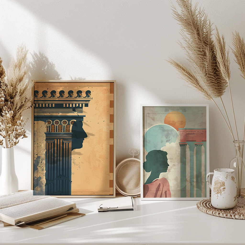 Ancient Greece Wall Art - 3 Digital Greece Painting - Abstract Ancient ...