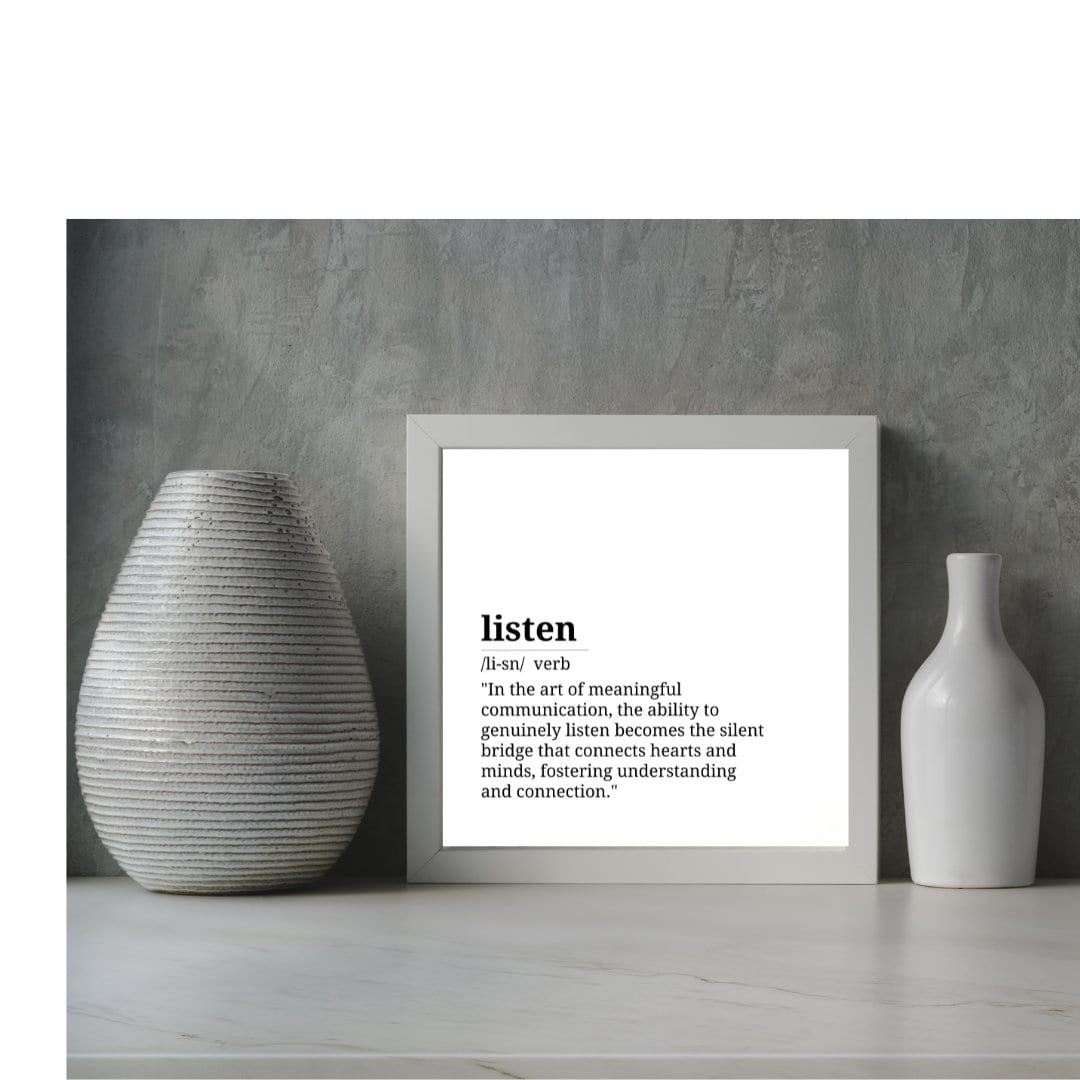 Listen Definition Digital Wall Art, Inspiring Quote, Digital Dream Wall ...