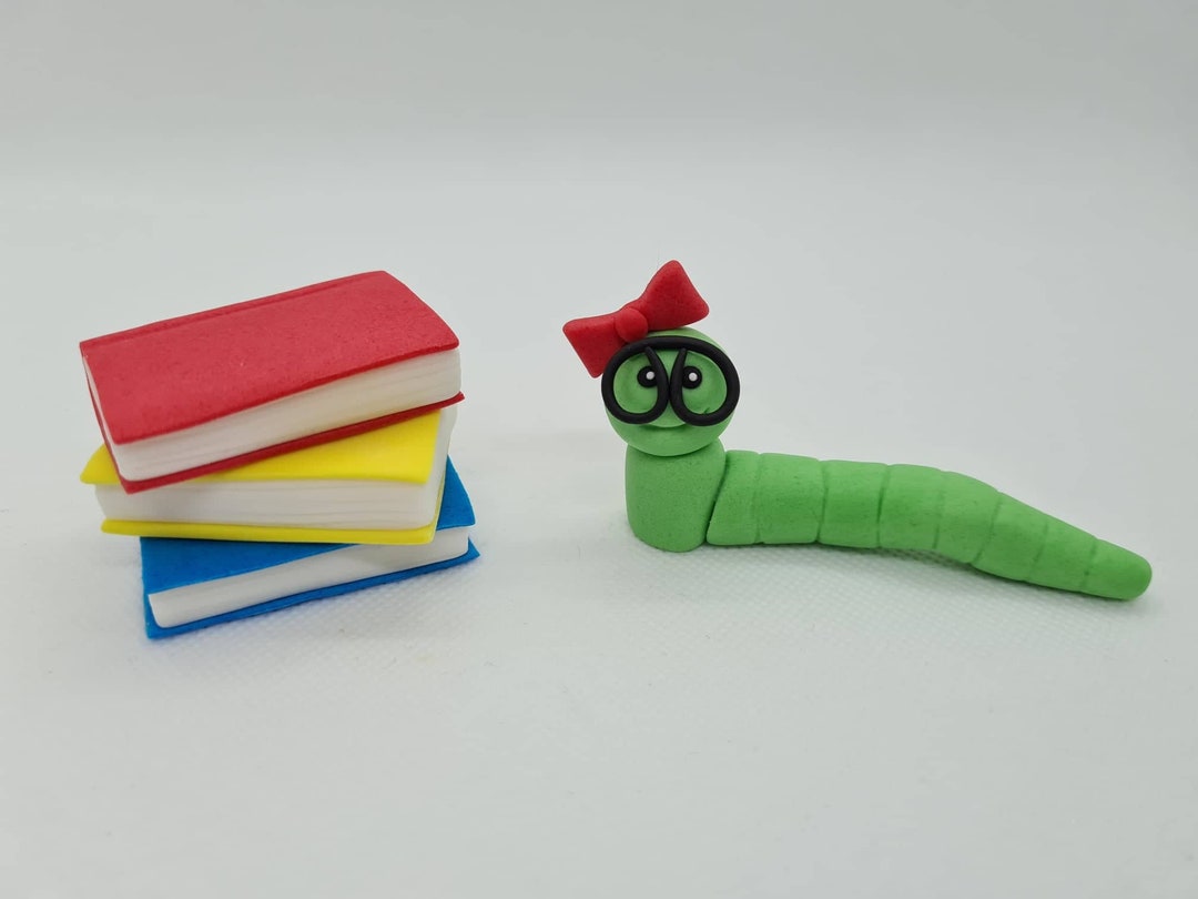 School Enrollment, Bookworm Cake Decoration, Cake Topper, Bookworm ...