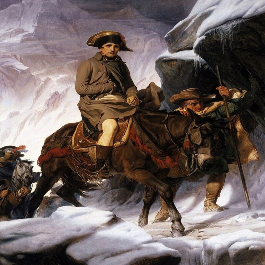 Bonaparte Crossing the Alps by Paul Delaroche Painting Vintage Artwork ...