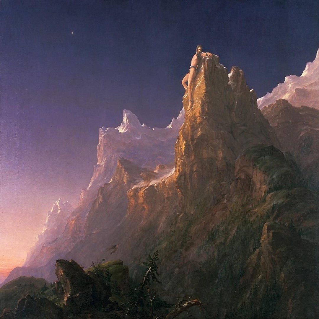 Prometheus Bound by Thomas Cole Painting Vintage Artwork Paint by ...