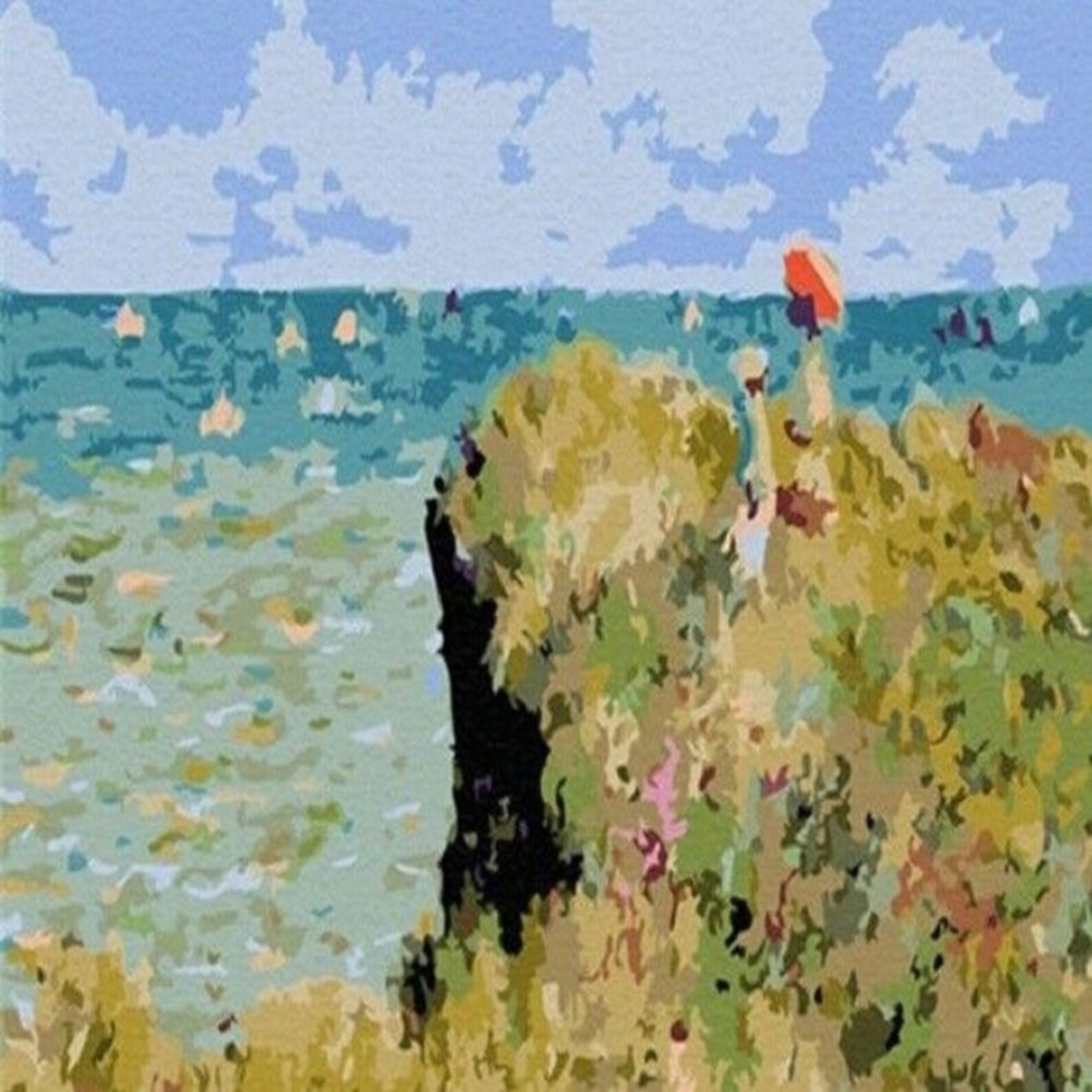 Cliff Walk at Pourville by Claude Monet Painting Vintage Artwork Paint ...