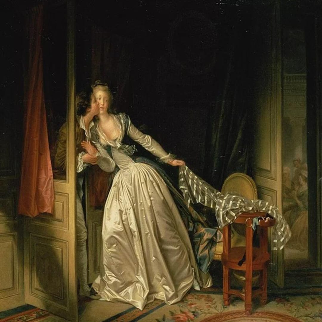 The Stolen Kiss by Jean Honore Fragonard Painting Vintage Artwork Paint ...