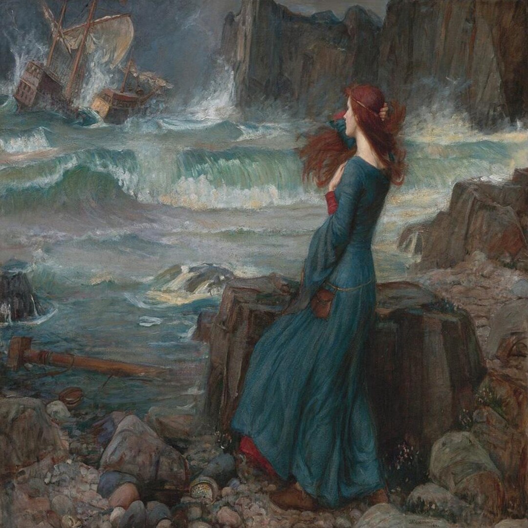 Miranda the Tempest by John William Waterhouse Painting Beautiful Woman ...